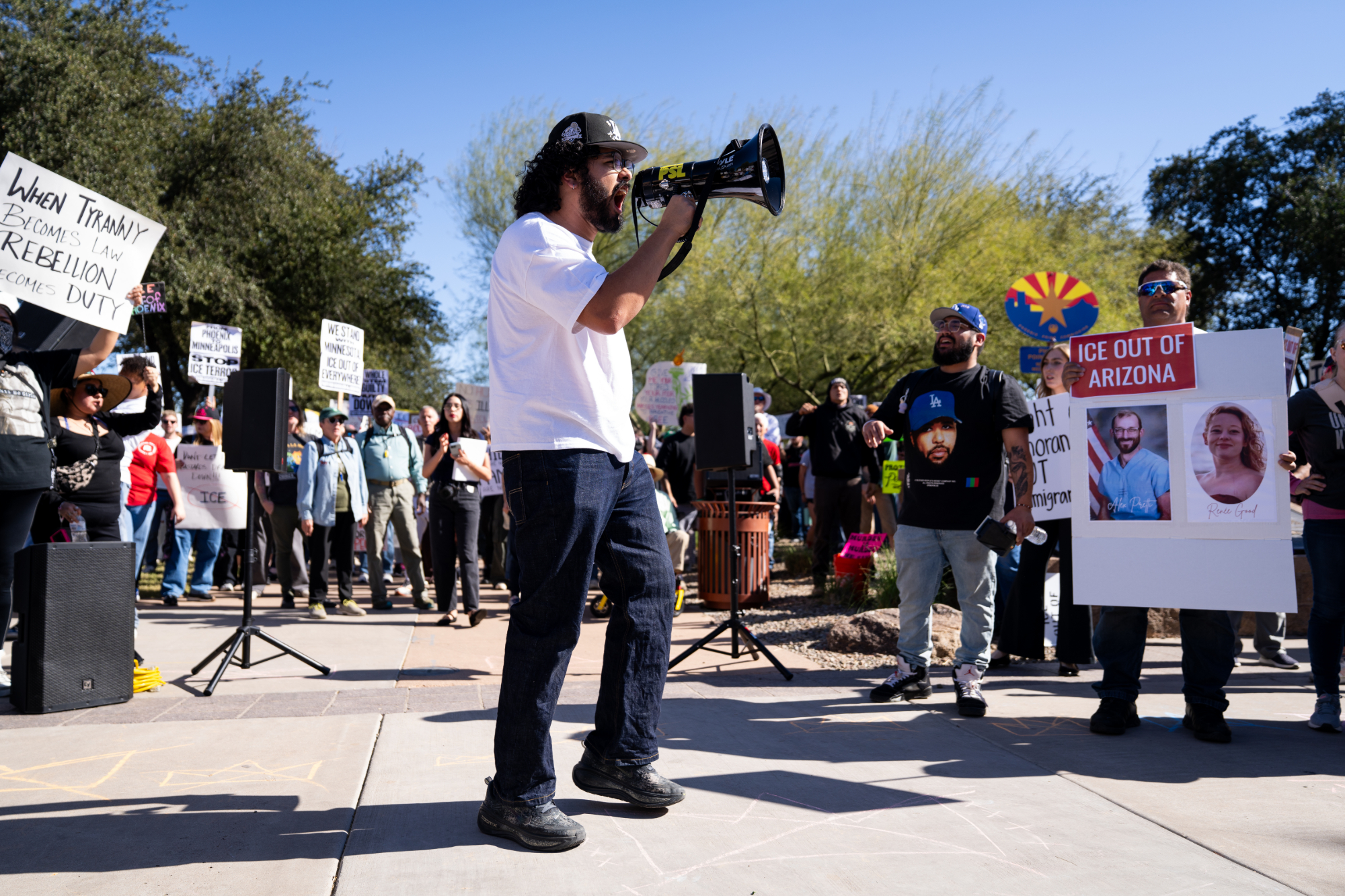 Phoenix anti-ICE protest draws thousands to Arizona Capitol: Photos