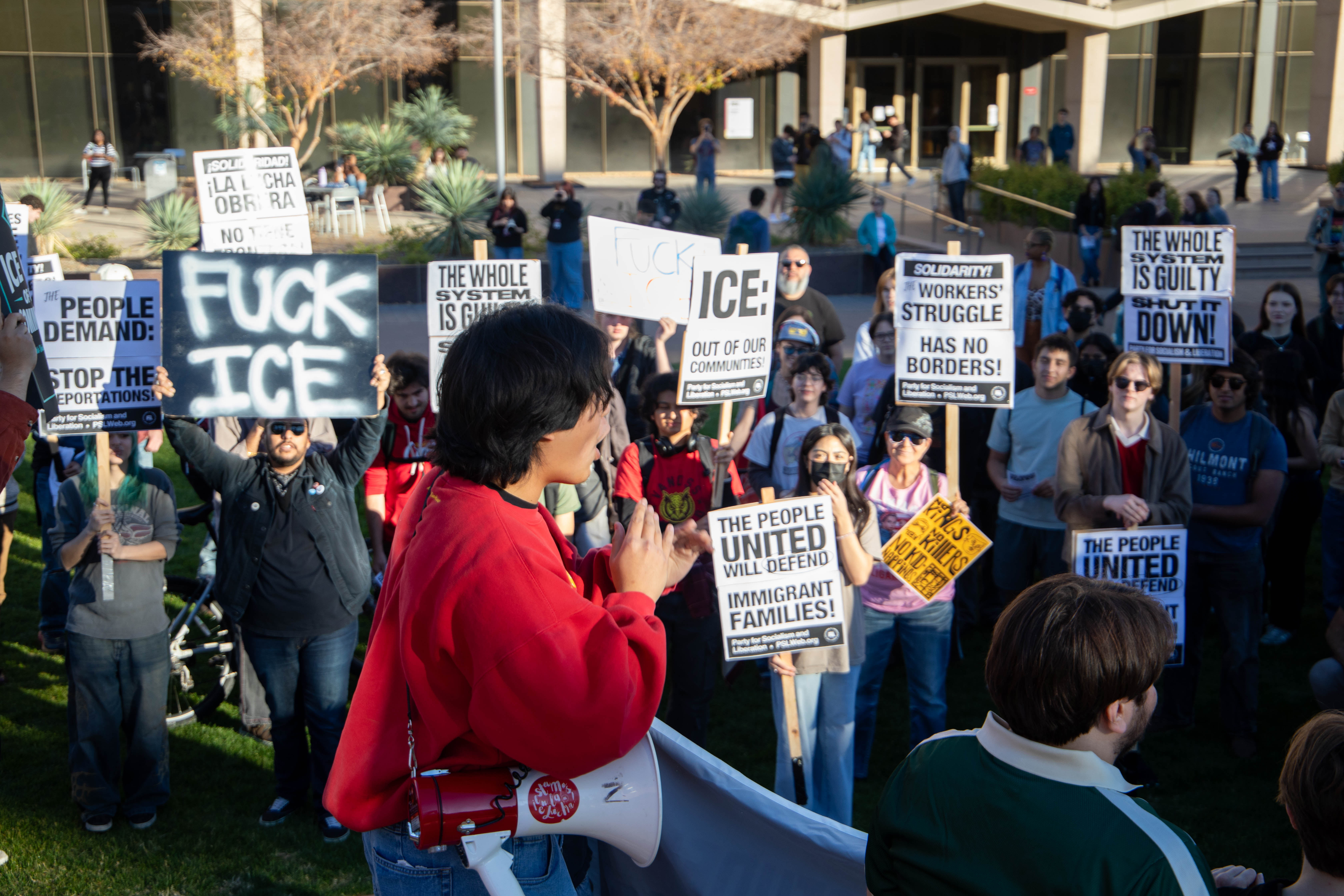 ASU students hold walkout to protest Trump and ICE: Photos