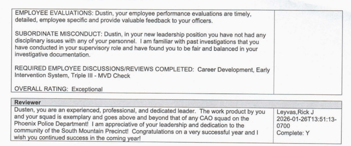 Phoenix cop who hounded student protesters had glowing job reviews