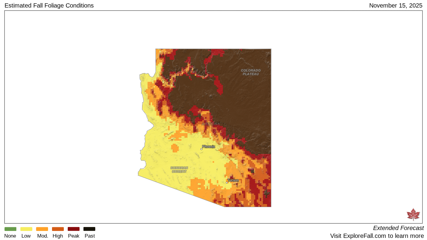 Map: When to see fall leaves change color in Arizona 2025 | Phoenix New ...