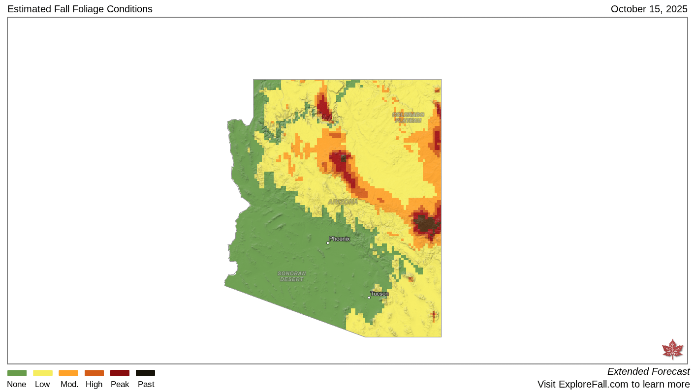 Map: When to see fall leaves change color in Arizona 2025 | Phoenix New ...