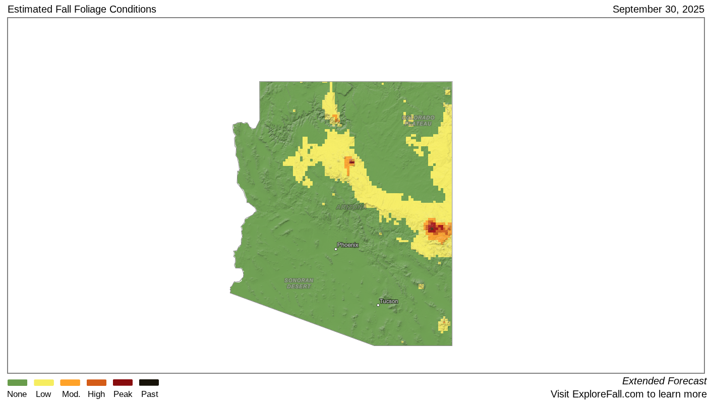Map: When to see fall leaves change color in Arizona 2025 | Phoenix New ...